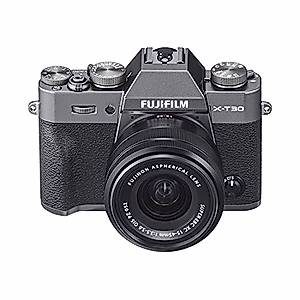 Fujifilm X-T30 Mirrorless Digital Camera w/XC15-45mm F/3.5-5.6 OIS PZ Lens, Charcoal Silver