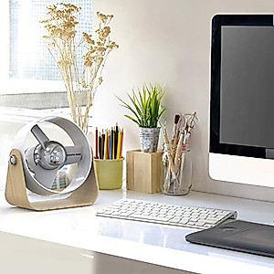 Sharper Image SBS2-SI Medium Personal Fan with Soft Blades, 3 Speeds, Touch Control, Quiet Operation, 6 ft. USB Cable, White/Ash, FA1-0102-43