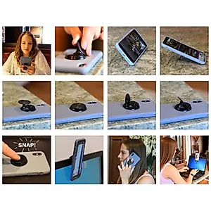 Phone-Gizmos ZGrip – The Ergonomic Phone Grip with Full Features and Grip in Black, with Art Top in Black