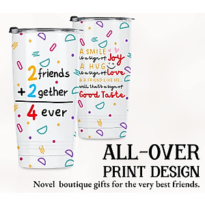 Onebttl Funny Friend Gifts for Women, BFF Gifts for Women, Gifts for Best Friend - Friends Coffee Mugs - Friends Forever - Birthday, Christmas Gifts for Her - 20oz Stainless Steel Travel Cup