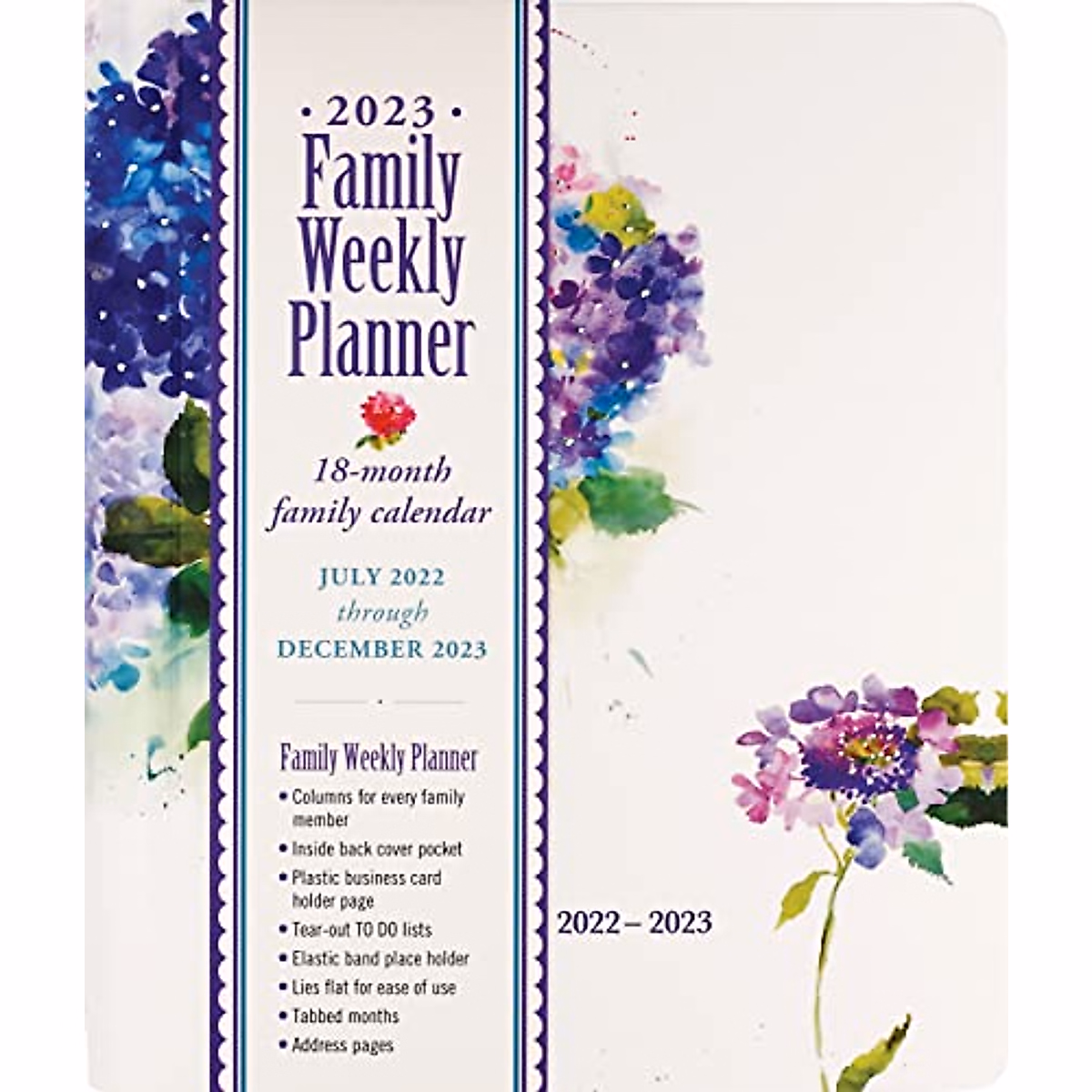 2023 Hydrangeas Family Weekly Planner (18-months, July 2022 - December 2023)