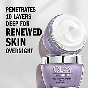 Olay Regenerist Night Recovery Cream Face Moisturizer, Fragrance Free, 1.7 oz