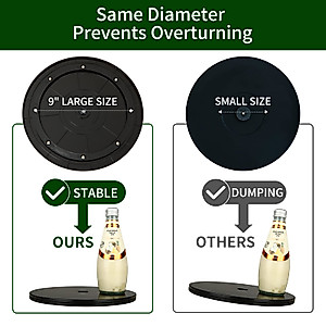 AKOLAFE 4 Pack 9 Inch Acrylic Lazy Susan Organizer Large Lazy Susan for Table 360-Degree Revolving Display Base Black Lazy Susan Turntable for Cabinet Kitchen Pantry Vanity Countertop