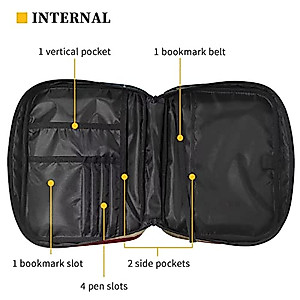 GLENLCWE Hawaiian Pink Hibiscus Green Palm Bible Cover Bible Case for Women Girls Carrying Book Cover Organizer with Handle and Front Zipper Pockets