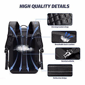 XINGSE Vacuum Seal Backpack Travel,Expandable Vacpack Backpack with Compression Bag,Air back Backpack with Air Pump,Carry on Airplane-Airbag Backpacks with Lock(Black)