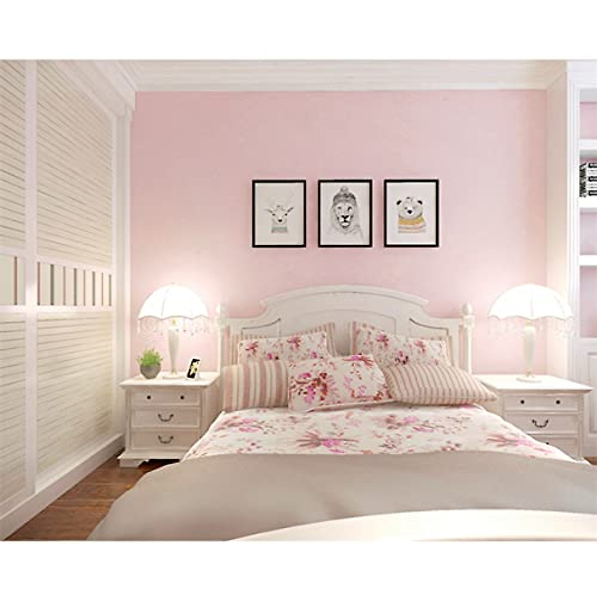 MOENMOAI Pink Wallpaper 11.8" X 78.7"Self Adhesive Peel and Stick Removable Home Decorative Vinyl Film for Home Decoration Worktops Furniture Stickers Contact Paper Removable Kitchen Wallpaper