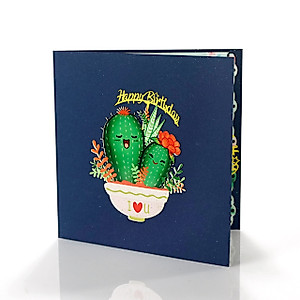 CUTPOPUP Happy Birthday Card Pop Up, 3D Greeting Card (Cactus)
