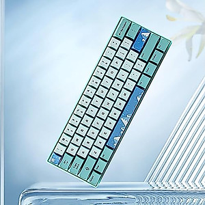 BOYI 61 Mini RGB Wired 60% Hot-Swappable Mechanical Gaming Keyboard,PBT Sublimation Keycaps NKRO Programmable Type-C Keyboard for Gaming and Working(BOYI Iceberg Snow Theme,Cherry MX Brown Switch)