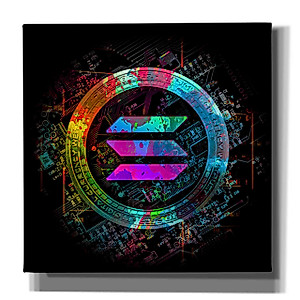 Epic Graffiti 'Solana Crypto Giga Coin' by Epic Portfolio, Canvas Wall Art, 18"x18"