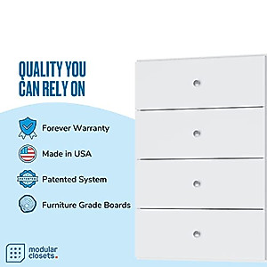 Short Closet Drawer Tower - Modular Closet System With Drawers (4) - Corner Closet System - Closet Organizers (White, 19.5 inches Wide) Closet Organizers