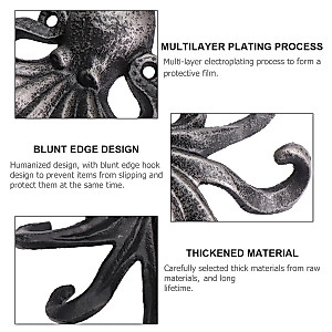 Ciieeo Octopus Bathroom Octopus Coat Hanger Closet Clothes Hooks Fish Towel Rack Key Hanger Cast Octopus Towel Robe Hooks Adhesive Animal Wall Hook Octopus Hook Ocean Wall Hanging