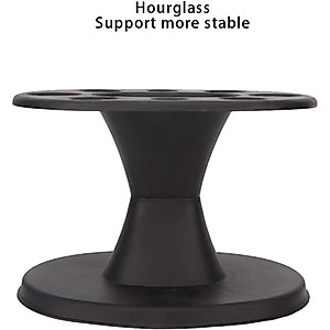 HURRISE Hair Brush Holder Stand,Plastic Round Hair Brush Comb Holder Display Rack Hair Styling Brush Stand Shelf Accessories(Black)