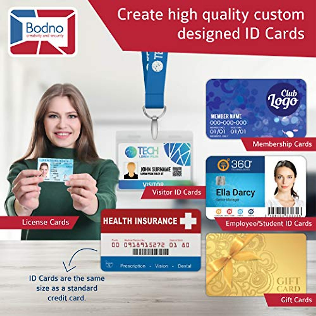 Magicard 300 Single Sided ID Card Printer & Complete Supplies Package with Bodno ID Software - Bronze Edition