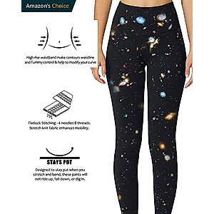 O2YO Customized Personalized Yoga Pants High Waist Tummy Control Workout Running Leggings,Black,S