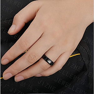 2PCS Black Her King and His Queen Crown Ring Set for Couples His Hers Stainless Steel Matching Promise Engagement Wedding Bands Comfort Fit