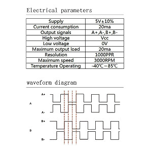 MGT010-42ST magnetic encoder for stepper Motor and bushless DC Motor Incremental output DC 5V 1000 PPR (MGT010-42ST 15.5 * 5 * 6)