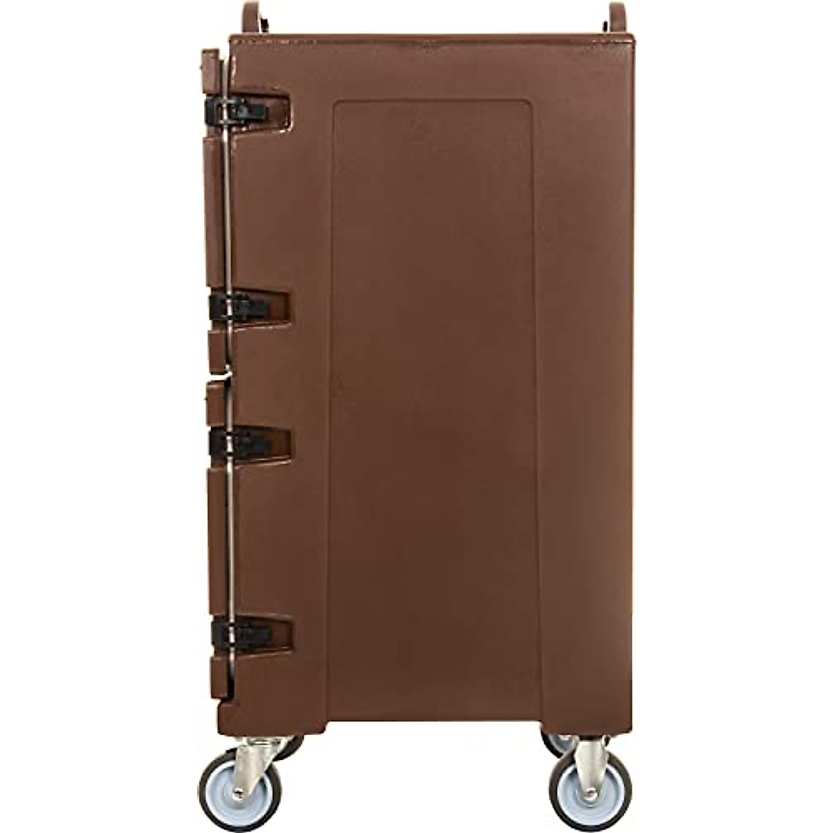 Carlisle FoodService Products Cateraide Plastic Insulated Dual Capacity Food Pan Carrier With Dolly, 10 Pan Capacity, 50 Inches, Brown