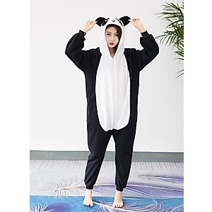 Joyxiamunicorns Unisex Adult Panda Animal Onesie Pajamas Cosplay Costumes Halloween Christmas One-Piece Sleepwear M