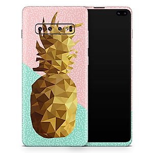 DesignSkinz Geometric Summer Pineapple v1 Protective Vinyl Decal Wrap Skin Cover Compatible with The Samsung Galaxy S20 (Screen Trim & Back Glass Skin)