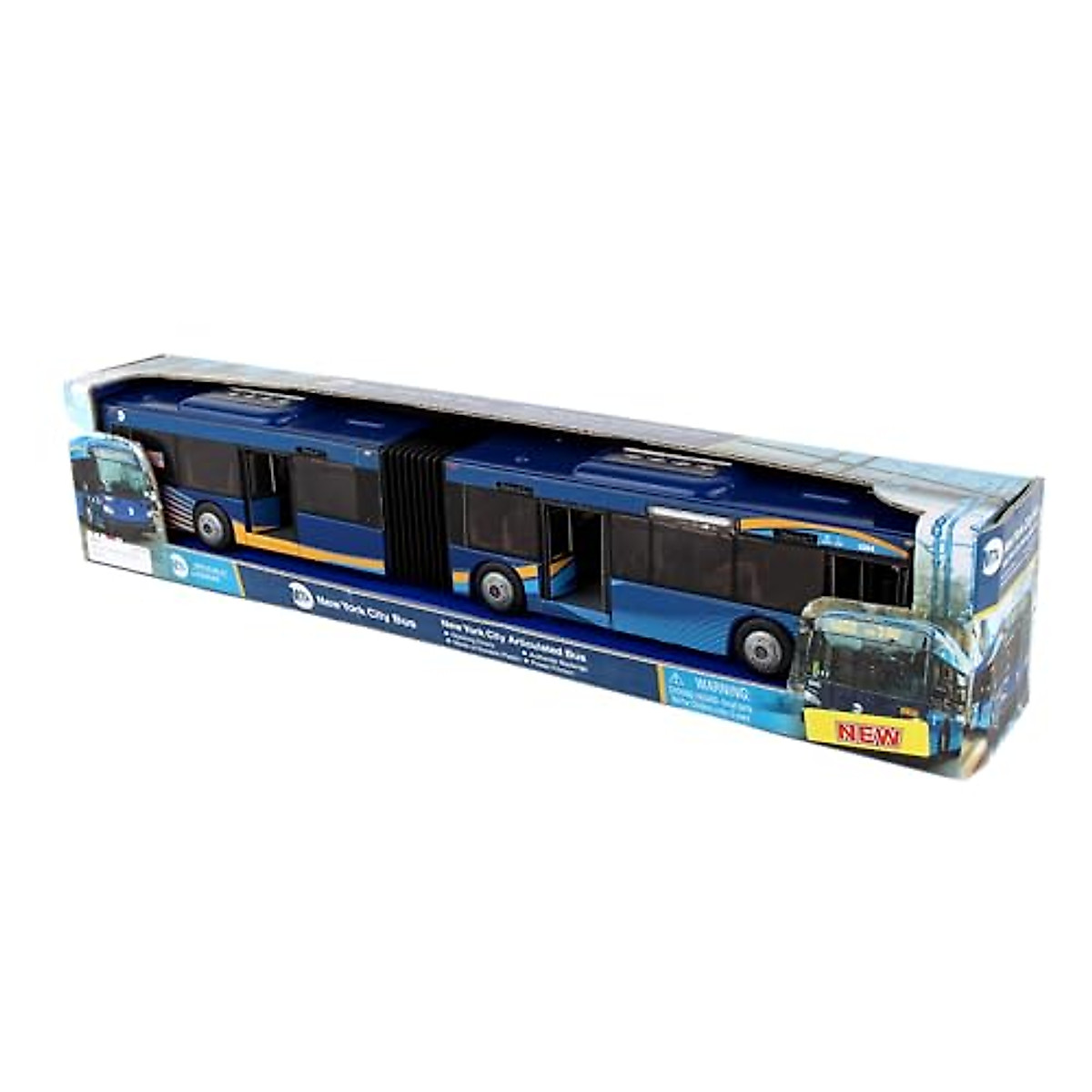 Daron MTA New York City Bus 16" Articulated Bus RT8571 Toy, Blue , Brown