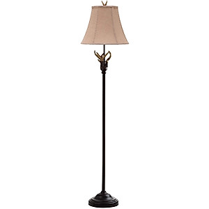 SAFAVIEH Lighting Collection Sundance Rustic Farmhouse Antler Brown 62-inch Standing Living Room Bedroom Home Office Floor Lamp (LED Bulb Included)