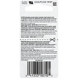Duracell Duralock DL 2032 225mAh 3V Lithium Coin Cell Battery [Set of 6] or Sold as 6/BX
