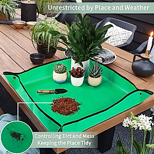 Herda 26.8" x 26.8" Repotting Mat for Potting Soil Indoor Plant and Dirt Control,Portable Potting Soil Foldable Succulent Potting Mat Soil Change Mat Table Top Indoor Plant Soil Potting Table Mat