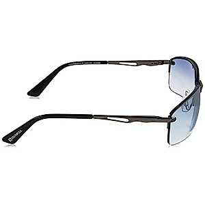 SOUTHPOLE 5001SP Frameless Sports Wrap Metal Rectangular UV400 Protection-Cool Sunglasses for Men, 63 mm, Gunmetal & Blue