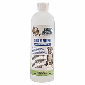 Nature's Specialties Silk-N-Finish Leave-in Dog Conditioner Gel for Pets, Natural Choice for Professional Groomers, Helps Create Brilliant Sheen, Made in USA, 16 oz