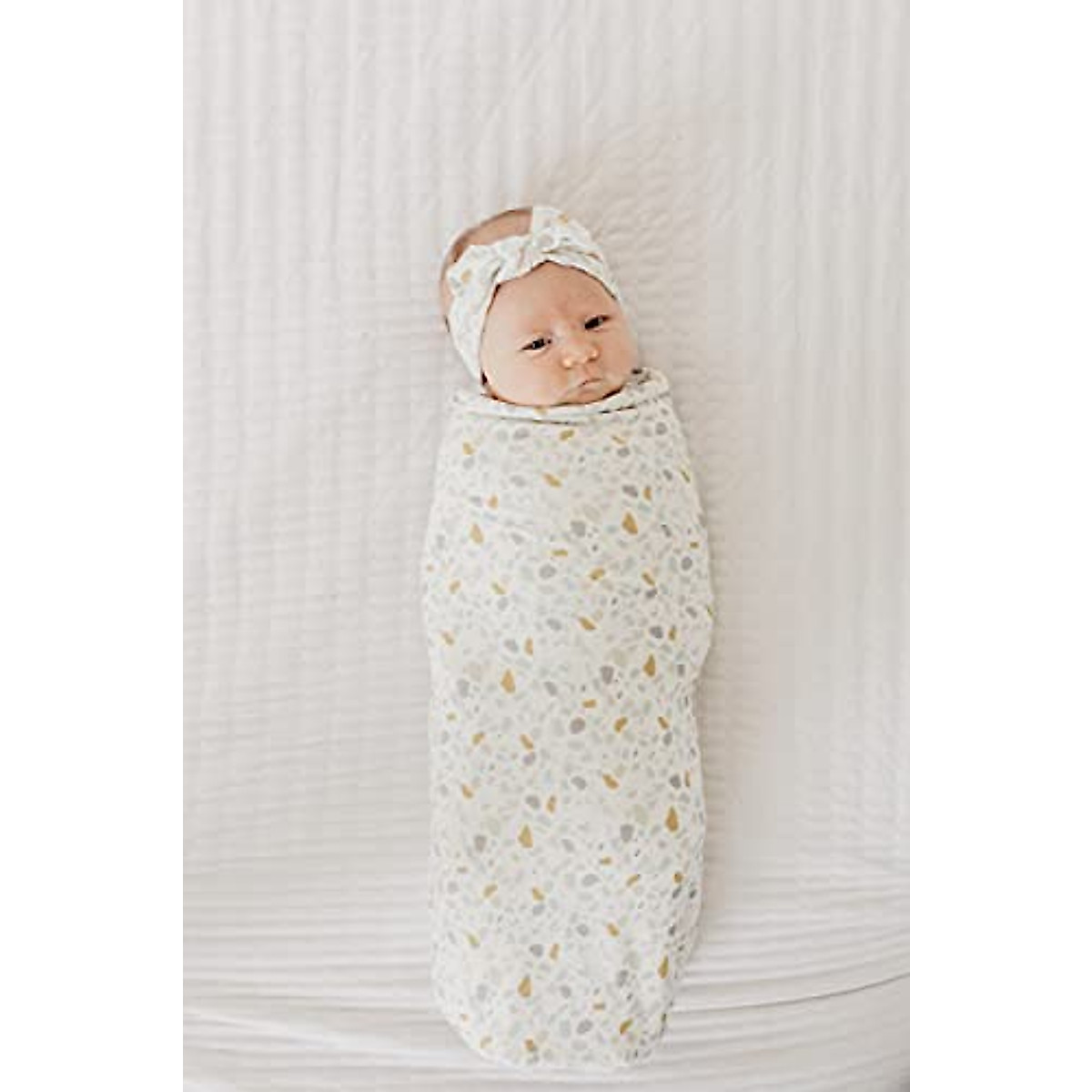 Large Premium Knit Baby Swaddle Receiving Blanket "Arlo" by Copper Pearl