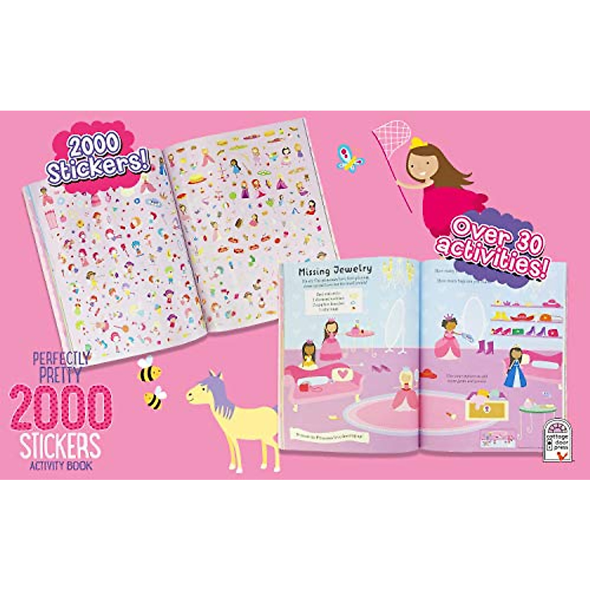 Totally Awesome 2000 Stickers: Perfectly Pretty Princess Activity and Sticker Book for Kids Ages 3-7 (Puzzles, Mazes, Coloring, Dot-to-Dot, And More!)