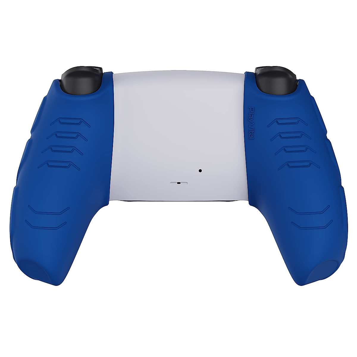 PlayVital Mecha Edition Blue Ergonomic Soft Controller Silicone Case Grips for ps5, Rubber Protector Skins with Thumbstick Caps for ps5 Controller - Compatible with Charging Station