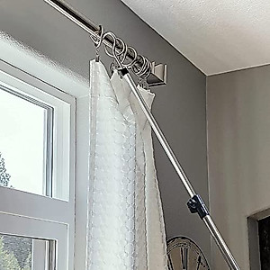 Frebuta Clothes Hanger Reaching Hook Pole Sponge Handle Garment Pole Hook for Hanging Shutters, Closet, Ceiling,Extendable S Hooks with Pole from 32 to 64Inch Multi-Combination Packaging（1）