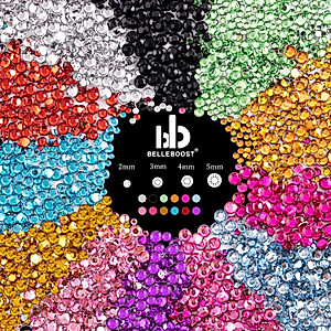 Flat Back Rhinestone Kits Colorful Rhinestones+Crystal AB&Transparent White Face Gems with Quick Dry Makeup Glue+Picker Pencil+Tweezer for Face Makeup and Nail Art