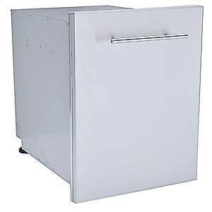 SUNSTONE DE-TRD18 Designer Series Raised Style Single Bin Trash Drawer, 18", Stainless Steel