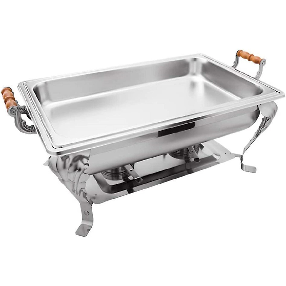 UZOURI Rectangle Chafing Dish Set, Stainless Steel Chafing Dish, Stainless Steel Food Warmer Buffet Dish Catering Pan, for Buffet Catering Kitchen Party