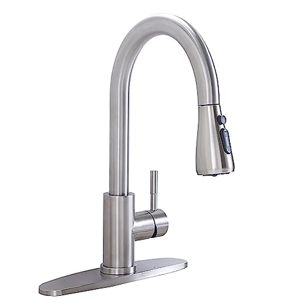 VCCUCINE Kitchen Faucet with Pull Down Sprayer, Brushed Nickel Faucet for Kitchen Sink, Small High Arc RV Stainless Steel Single Handle Pull Out Kitchen Sink Faucet