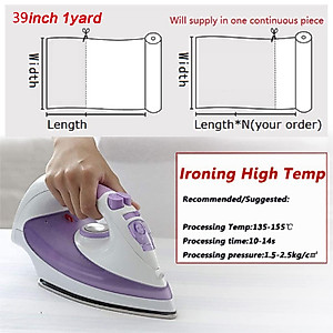 PLANTIONAL White Iron-On Non-Woven Fusible Interfacing: 39 x 72 inch Lightweight Non-Woven Interfacing Iron On Polyester Single-Sided Interfacing for DIY Crafts Supplies