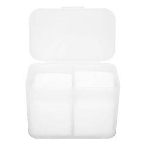 Yosoo Nail Art Storage Box, 2 Grids Bead Organizer Case Nail Polish Remover Pad Organizer Holder Plastic Containers Decoration Organizer Case Container Cases for Diy Handmade Nail Art