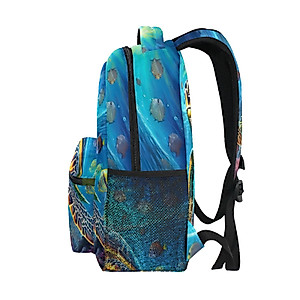 KEIGE Sea Turtle Ocean Life Backpack School Bookbag for Boys Girls 2110001