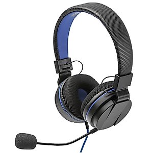 Snakebyte Head Set 4 - On Ear Stereo Headset for Gaming Consoles with detachable Mic, Inline Control, Wired 3.5Mm Headphone for Use with PC, Laptop, Xbox One, Switch, PS4 - PlayStation 4