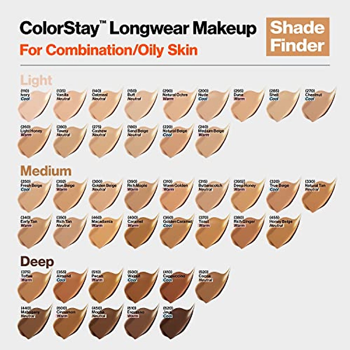 Liquid Foundation by Revlon, ColorStay Face Makeup for Combination & Oily Skin, SPF 15, Medium-Full Coverage with Matte Finish, Vanilla (135), 1.0 oz