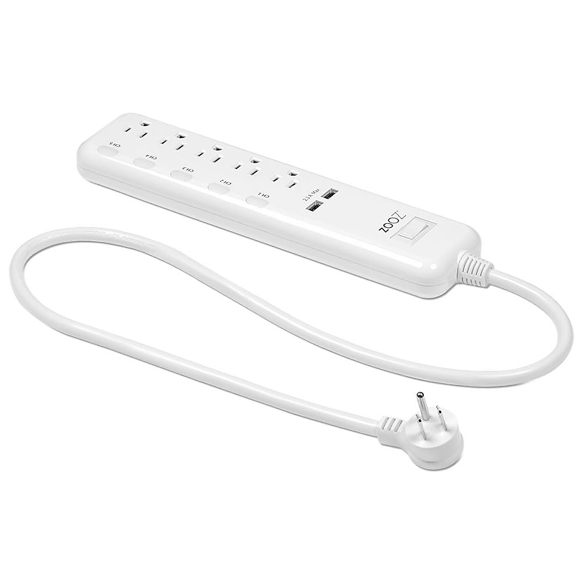 Zooz Z-Wave Long Range Power Strip ZEN20 800LR with Energy Monitoring and 2 USB Ports | Works with Z-Box, Hubitat, Home Assistant, Compatible with SmartThings