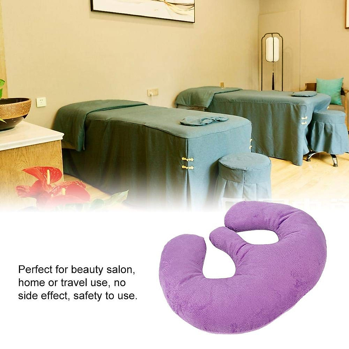Soft Chest Pillow, Beauty Salon Breast Support Pillow Wrinkles Prevention Professional SPA Massage Chest Pillow Pad Cushion for Beauty Salon Relax(Purple)