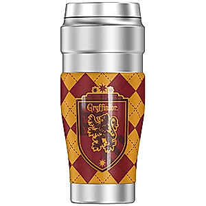 THERMOS Harry Potter Gryffindor Plaid Sigil, STAINLESS KING Stainless Steel Travel Tumbler, Vacuum insulated & Double Wall, 16oz