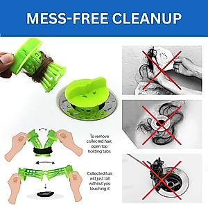 EcoKatch - Ultimate Contactless and Hygienic Bathtub Drain Hair Catcher | Drain Protector | Strainer | Universal Fit for Standard Bathtub with 1.5" to 1.75" Drain (Ice Blue)