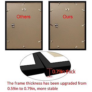 SESEAT 12x16 Picture Frame, Black Poster Frames Display 9x12 with Mat or 12x16 without Mat, 1 Pack