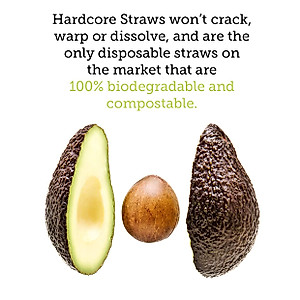 Hardcore Avocado Straws - 100% Biodegradable & Compostable - Made From Avocado Pits