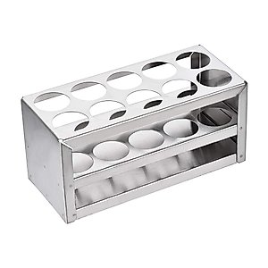 uxcell 304 Stainless Steel Test Tube Holder Lab Stand Rack 10 Hole 3 Layer for 26-29.5mm Tubes