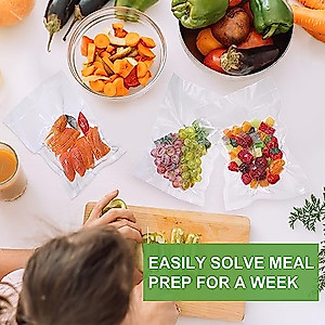 Dandat 600 Count Food Vacuum Sealer Bags 8 x 12 Inches Food Bags with Vacuum Seal Freezer Bags for Sous Vide Vacuum Sealer Precut Bags